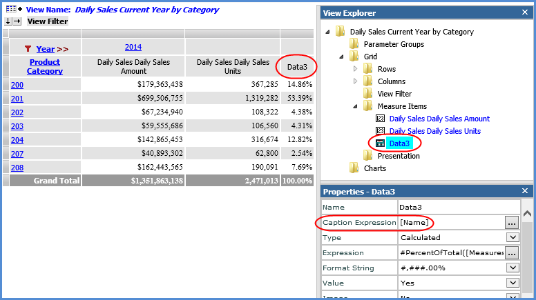 Help -- Default Values for Measure Item Captions