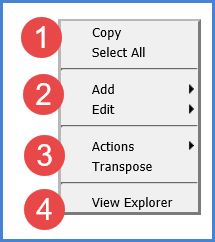 Help -- View Explorer Pop-up Menus