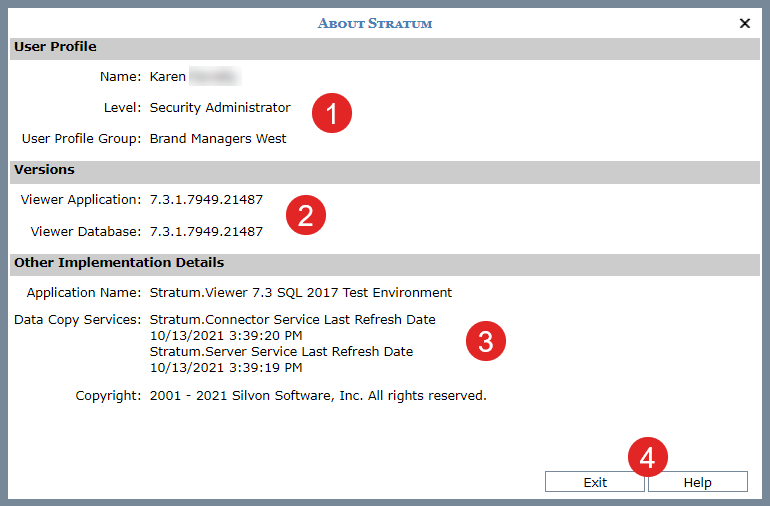 Help -- About Stratum Window