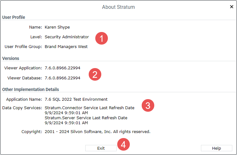 Help -- About Stratum Window